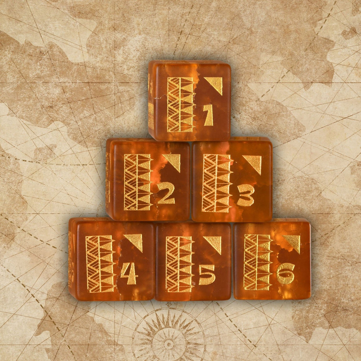 Polynesian Lava Glass D6 Set - Dice Around the World – Misty Mountain Gaming