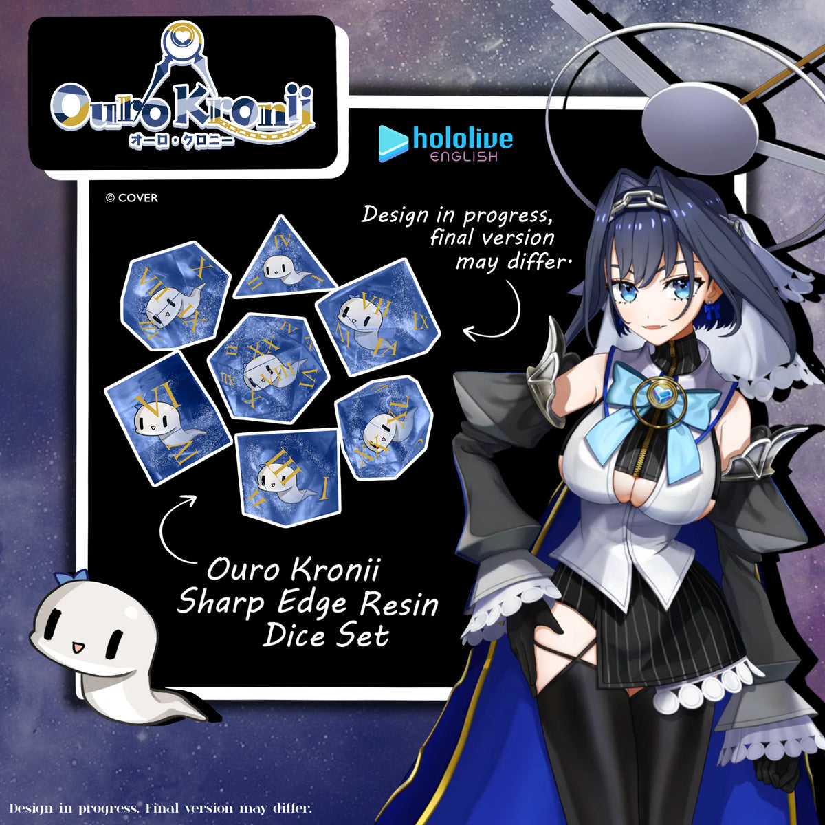 PRE-ORDER | Ouro Kronii Sharp Edge Resin Dice Set | hololive English x ...