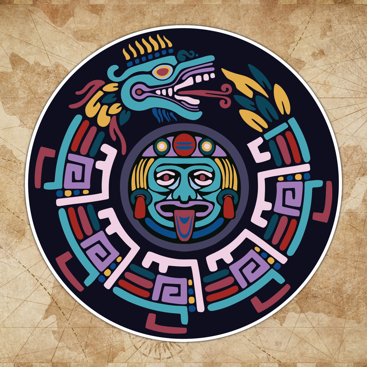 Aztec Sticker – Dice Around the World Collection – Misty Mountain Gaming