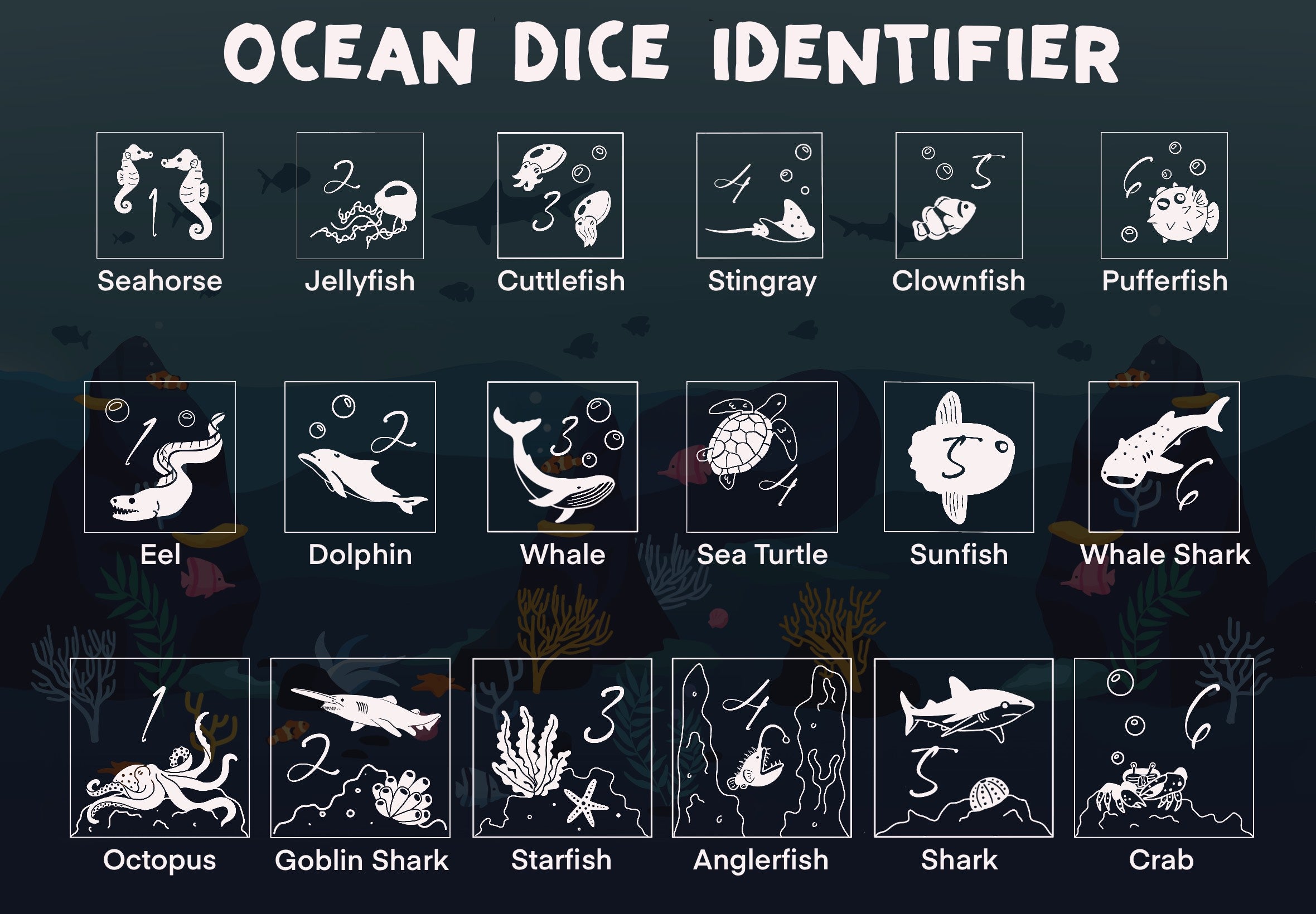 Ocean Biome Stackable D6 Dice – Misty Mountain Gaming