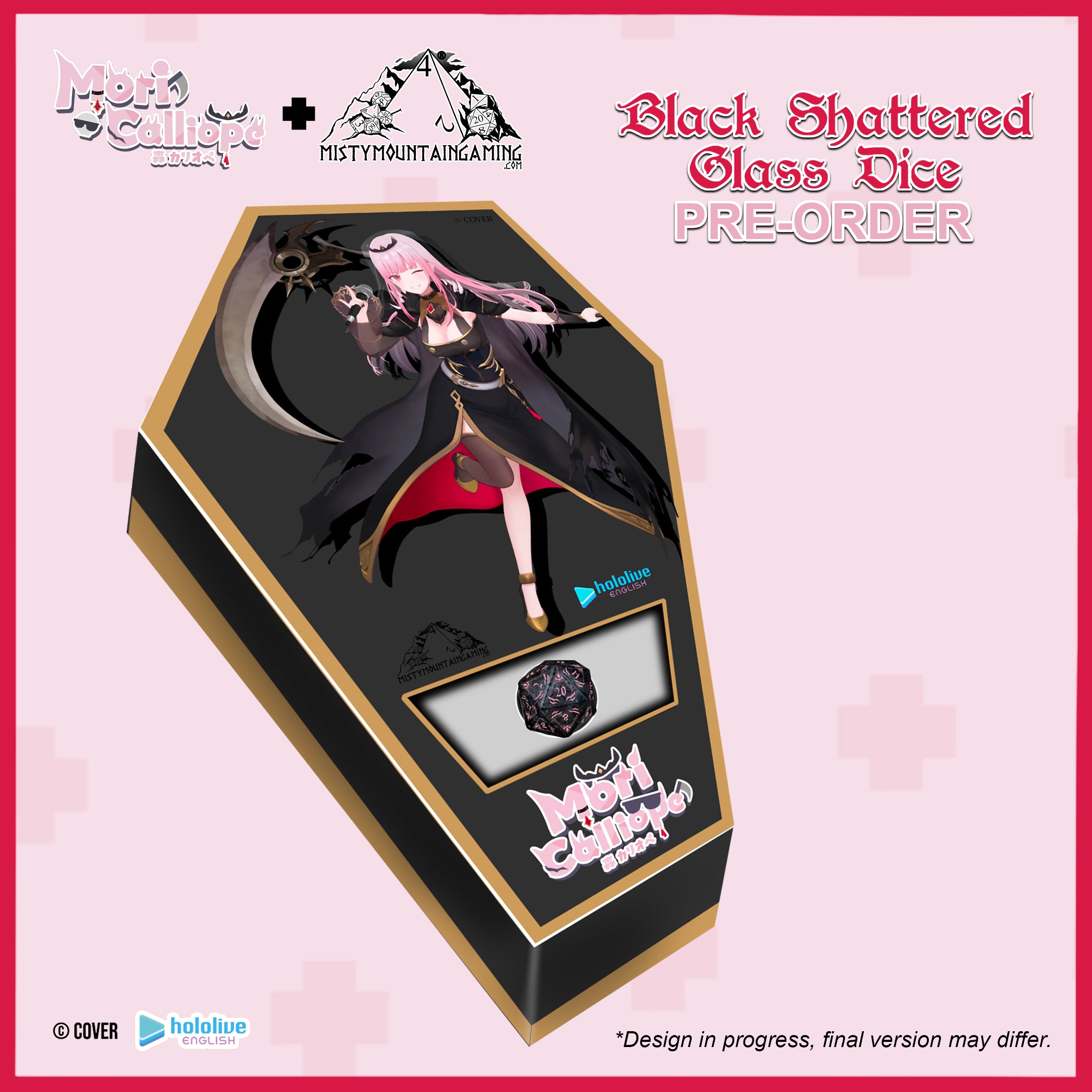 PRE-ORDER | Mori Calliope Black Shattered Glass Dice Set | hololive En ...