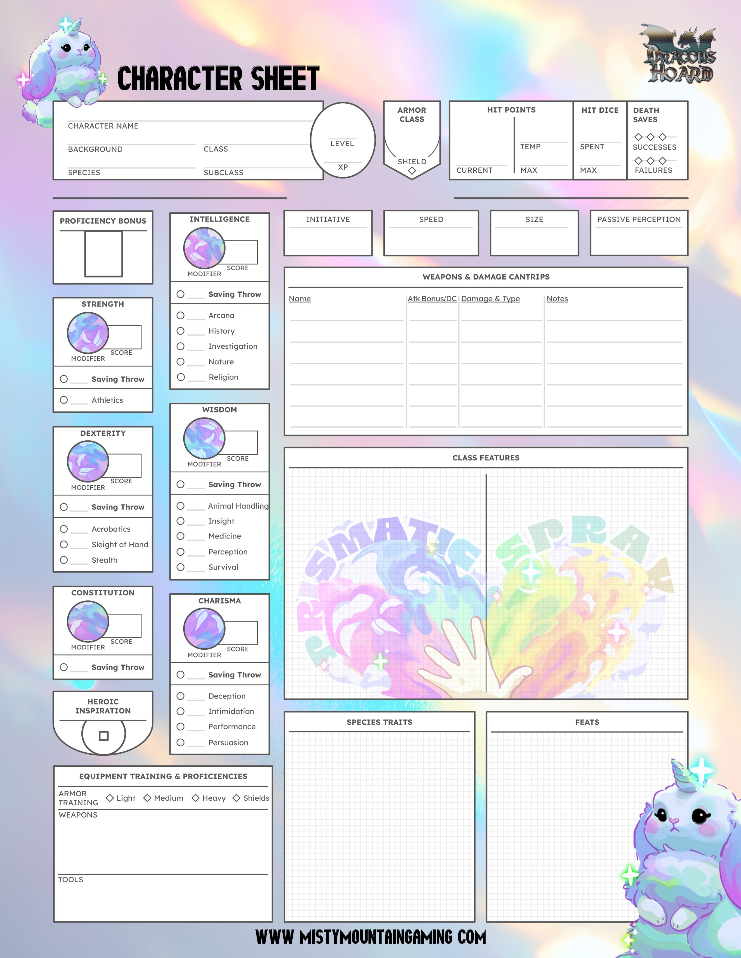 Prismatic Realms - D&D Character Sheet Digital Bundle (PDF Download ...