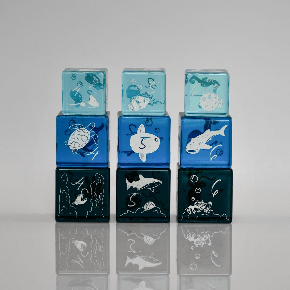 Ocean Biome Stackable D6 Dice – Misty Mountain Gaming